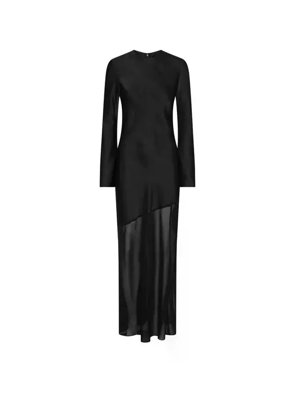 ROTATE BY BIRGER CHRISTENSEN Maxi Ls Slit Dress - Black