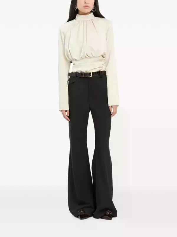 ROTATE BY BIRGER CHRISTENSEN Ls Ruched Top White - Neutrals