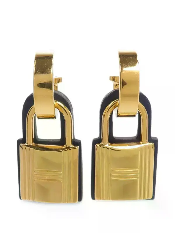 Hermès O'kelly Padlock Pendant Earrings - Gold