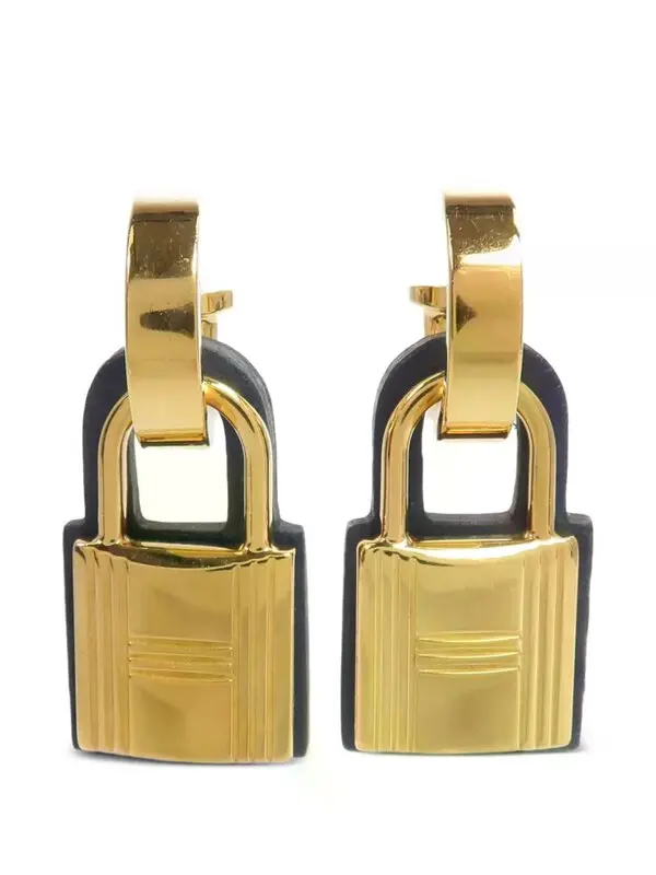 Hermès O'kelly Padlock Pendant Earrings - Gold