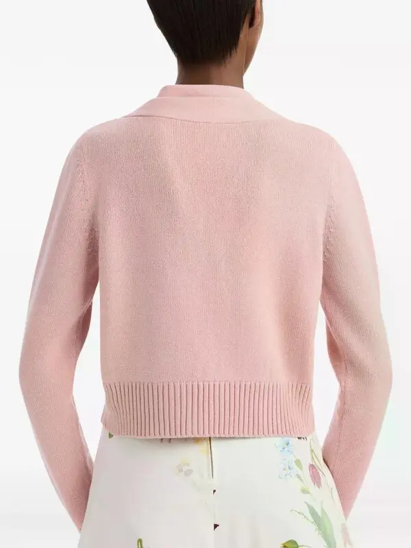 Oscar De La Renta Tied-neck Wool Cardigan