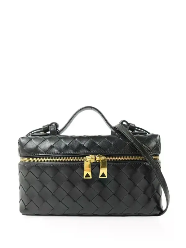 Bottega Veneta Intrecciato Leather Vanity Case - Black