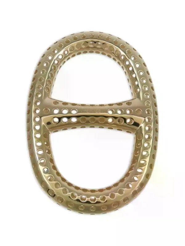 Hermès Chaine D'ancre Perforée Scarf Ring - Gold