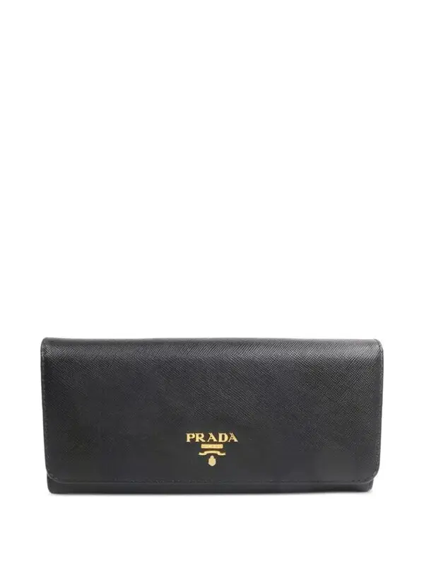 Prada Logo-plaque Wallet - Black