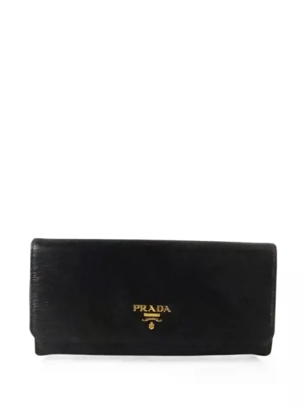 Prada Logo-plaque Wallet - Black