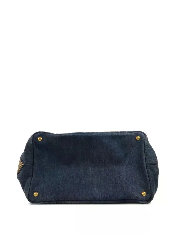 Prada Denim Logo Tote Bag