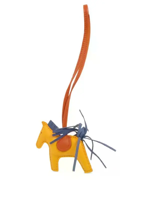 Hermès Pm Rodeo Horse Charm In Lambskin - Yellow