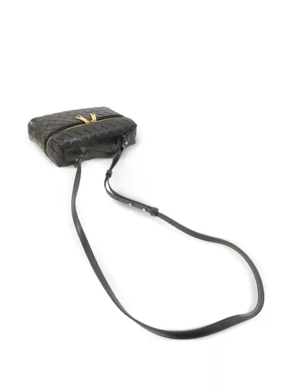 Bottega Veneta Leather Intrecciato Shoulder Bag - Black