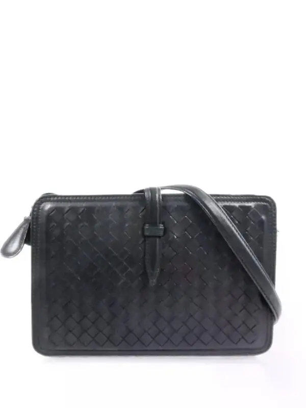 Bottega Veneta Intrecciato Leather Shoulder Bag - Black