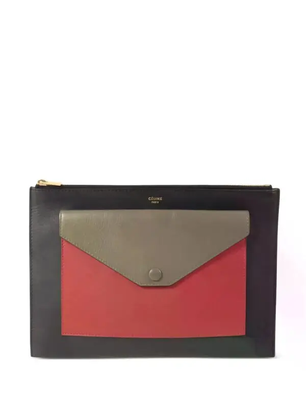 Celine Envelope Pocket Clutch Bag - Black