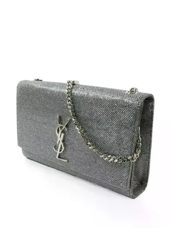 Saint Laurent Kate Medium Shoulder Bag In Calfskin And Glitter