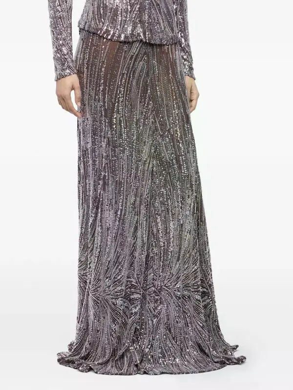 Rabanne Sequin-embellished Embroidered Maxi Skirt