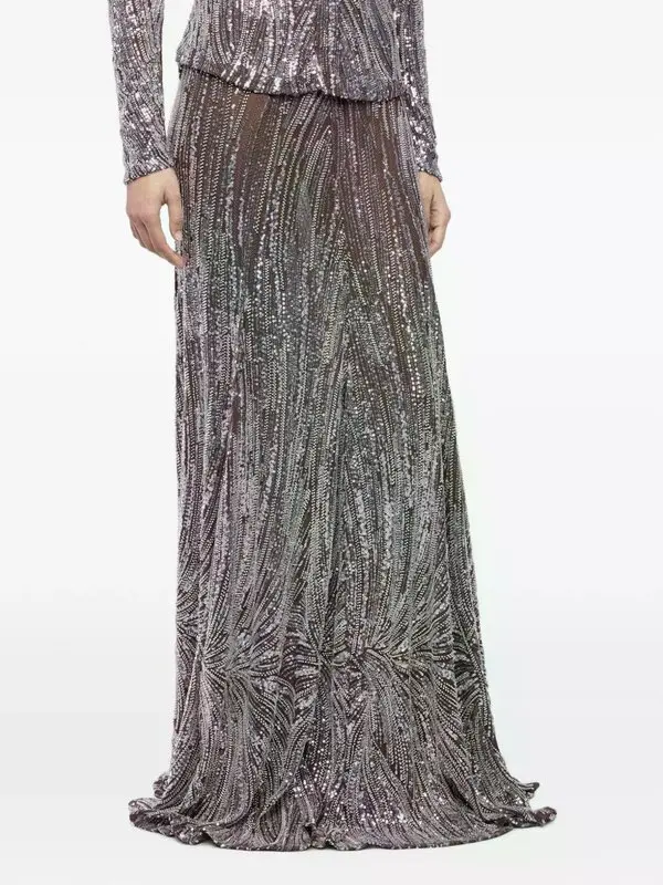 Rabanne Sequin-embellished Embroidered Maxi Skirt