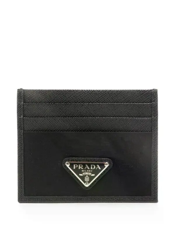 Prada Re-nylon Saffiano Leather Card Holder