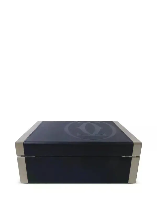 Cartier Logo Detail Humidor Cigar Box With Silver-tone Hardware