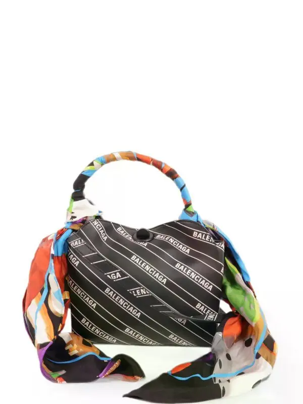 Balenciaga Logo-print Scarf-detail Shoulder Bag