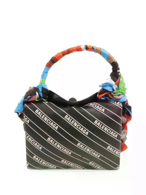 Balenciaga Logo-print Scarf-detail Shoulder Bag
