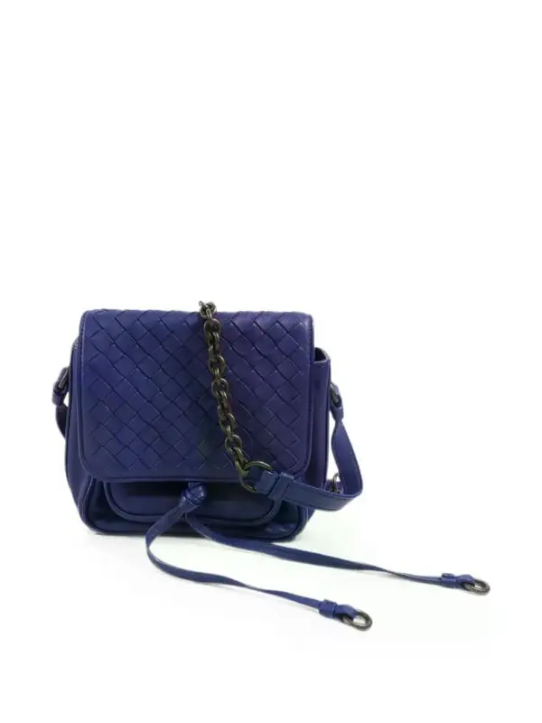 Bottega Veneta Mini Intrecciato Crossbody Bag - Blue
