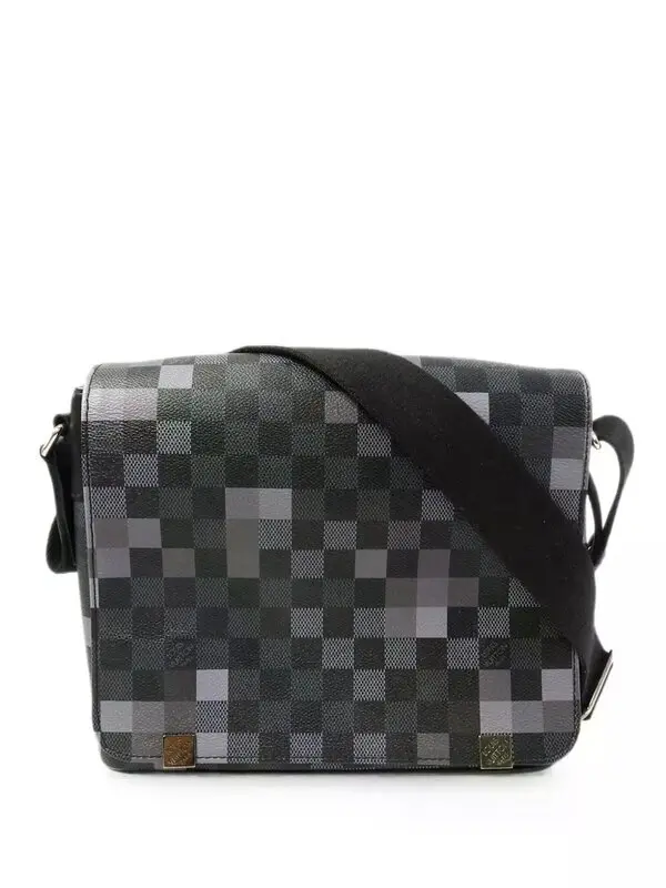 LOUIS VUITTON Pm Damier Graphite Pixel District Shoulder Bag - Black