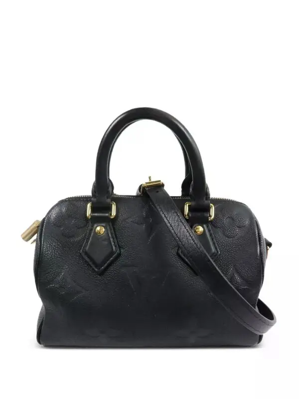 LOUIS VUITTON Monogram Empreinte Speedy Bandouliere Tote Bag - Black