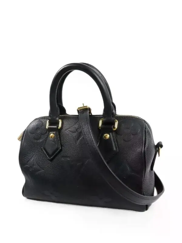 LOUIS VUITTON Monogram Empreinte Speedy Bandouliere Tote Bag - Black