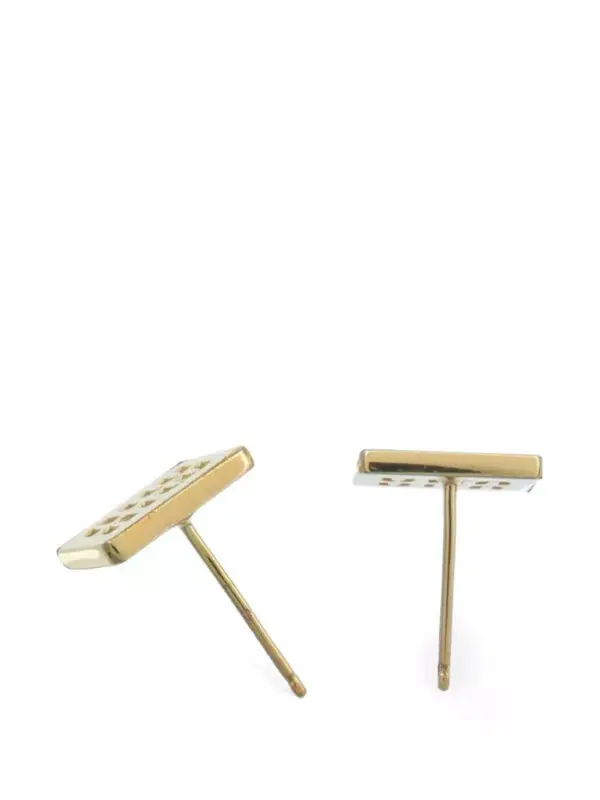 Miu Miu Tone Square Logo Detail Stud Earrings