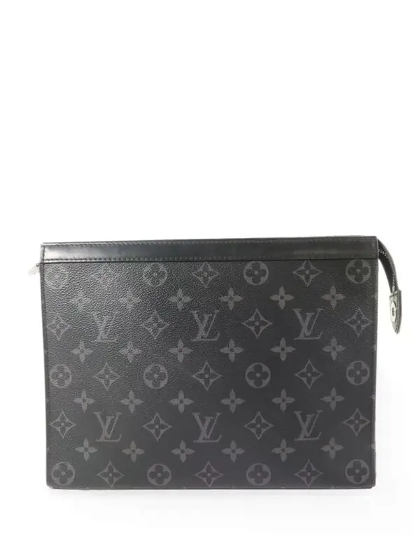 LOUIS VUITTON Mm Pochette Voyage Monogram Eclipse Clutch Bag - Black