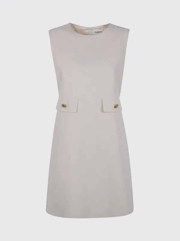 PAROSH P.a.r.o.s.h. Off-the-shoulder Linen Blend Sheath Mini Dress - Sand