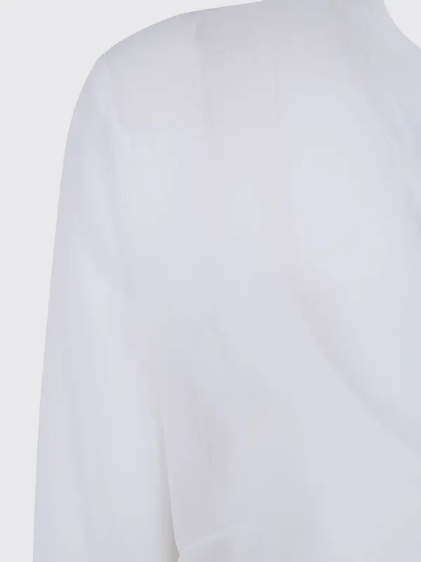 PAROSH P.a.r.o.s.h. Long-sleeved Silk Blouse With Adjustable Waist Belt