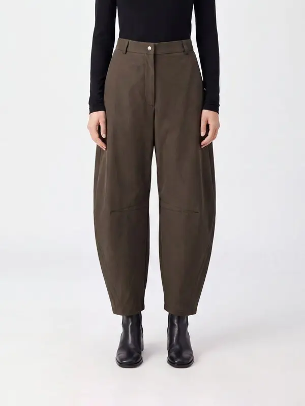 Herno High-waisted Wide-leg Trousers With Belt Loops In Twill