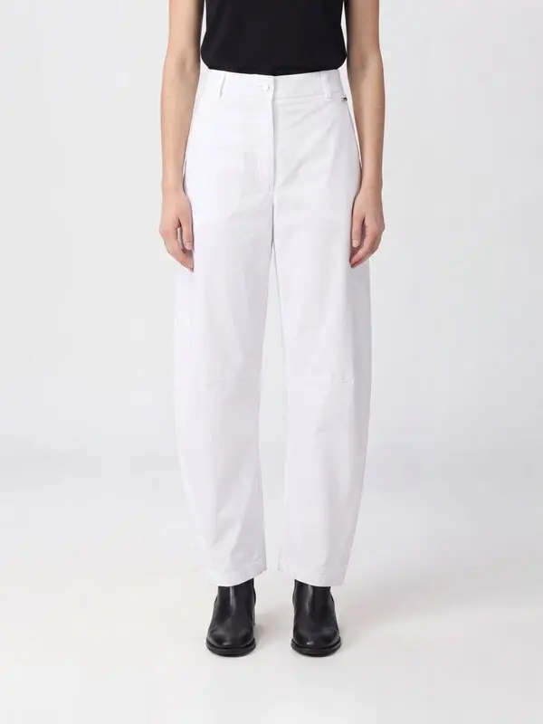 Herno High-waisted Wide-leg Trousers With Belt Loops In Twill