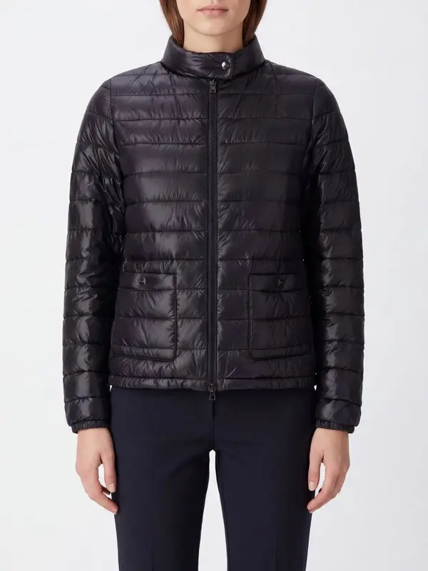 Herno Short Ultralight Nylon Down Jacket With Biker Collar - Black