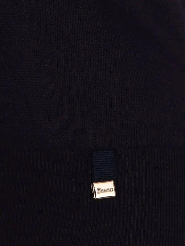 Herno Short-sleeve Crewneck T-shirt In Lyocell And Cotton Blend - Navy