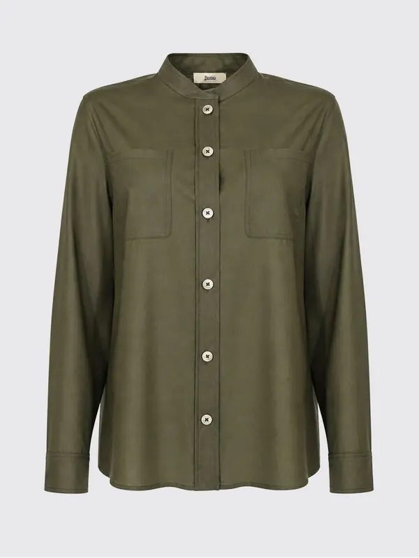 Herno Mandarin Collar Button-up Shirt