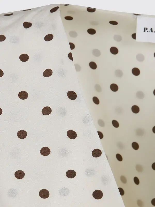 PAROSH Sleeveless V-neck Polka Dot Midi Dress