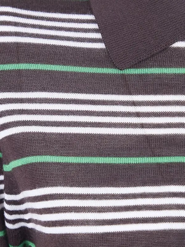 PAROSH Striped Polo Sweater