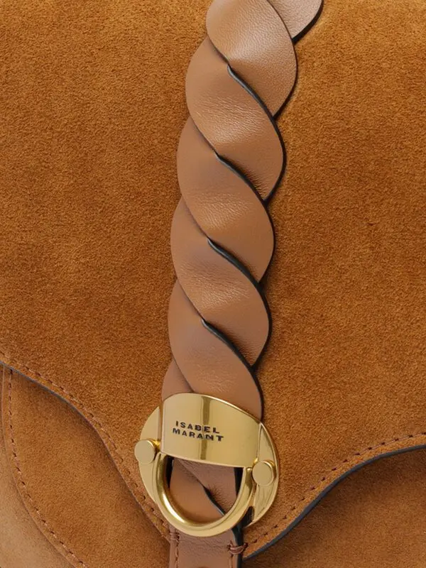 Isabel Marant Étoile Altay Suede Crossbody Bag With Woven Details - Brown