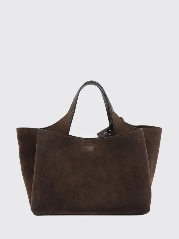 TOD'S Suede Calf Leather Handbag With Double Handle And Logo Charm