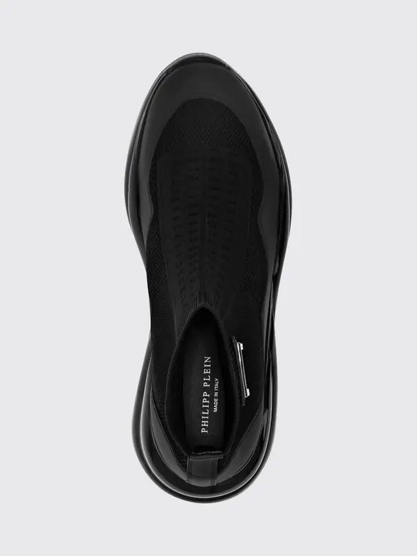 Philipp Plein High-top Sock Slip-on Sneakers With Leather Inserts - Black