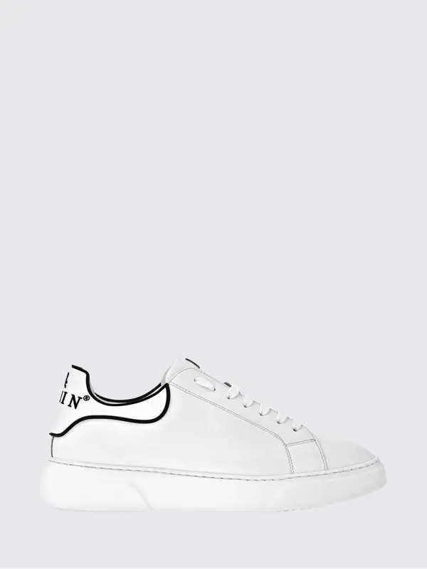 Philipp Plein Big Bang Skull Low-top Sneakers In Smooth Leather - White