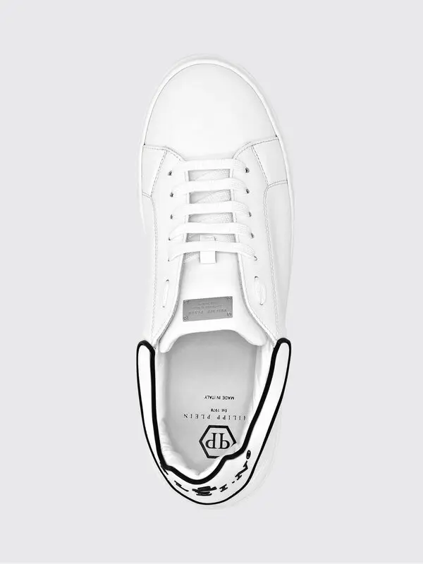 Philipp Plein Big Bang Skull Low-top Sneakers In Smooth Leather - White