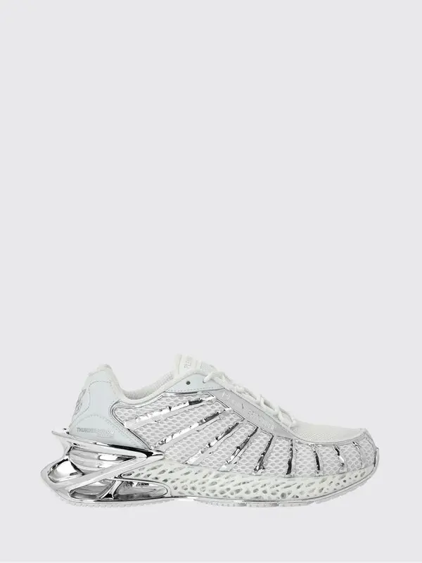 PLEIN SPORT Bi Thunderstorm Genx Sneakers In Mesh With Chunky Sole - White