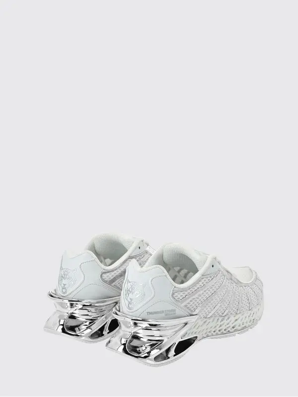 PLEIN SPORT Bi Thunderstorm Genx Sneakers In Mesh With Chunky Sole - White