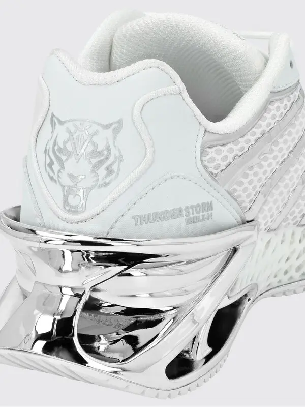 PLEIN SPORT Bi Thunderstorm Genx Sneakers In Mesh With Chunky Sole - White