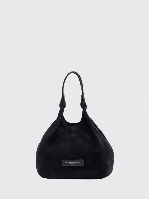 GIANNI CHIARINI Dua Mini Suede Calfskin Handbag With Double Handle