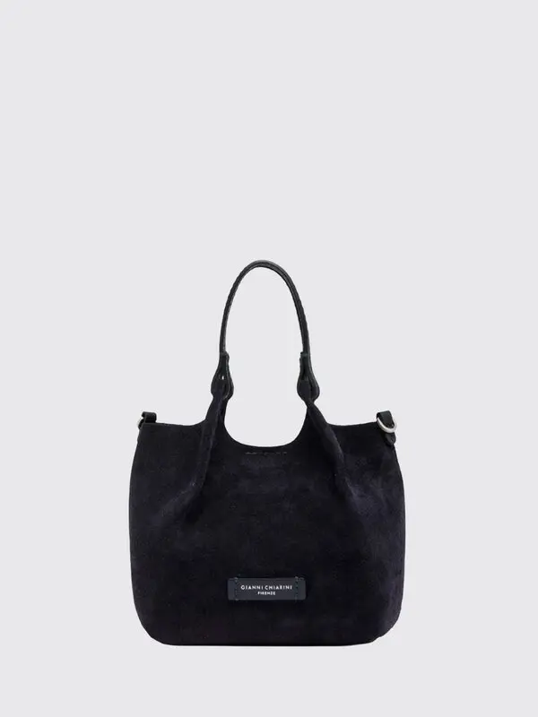 GIANNI CHIARINI Dua Mini Suede Calfskin Handbag With Double Handle