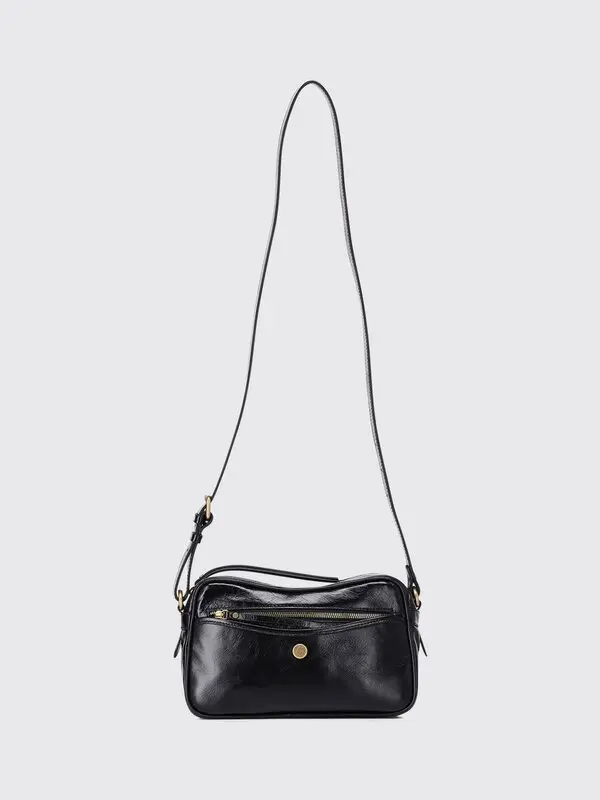 GIANNI CHIARINI Cleo Leather Shoulder Bag With Braided Removable Handle - Black