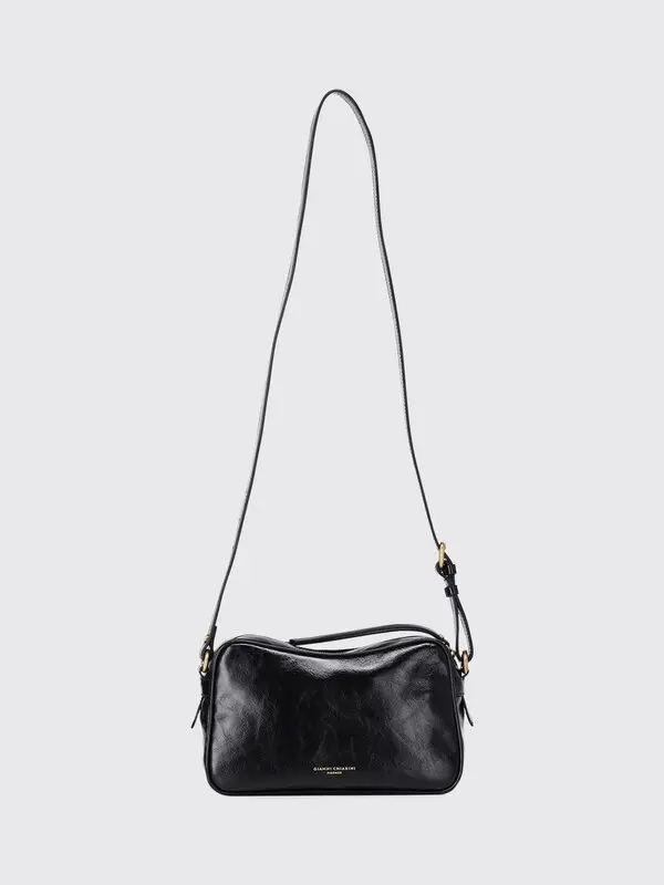 GIANNI CHIARINI Cleo Leather Shoulder Bag With Braided Removable Handle - Black