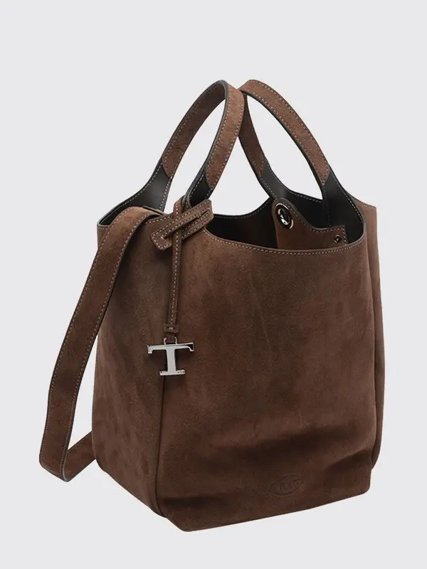 TOD'S Suede Calfskin Leather Bucket Bag