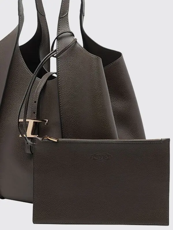 TOD'S Leather Shoulder Bag - Grey